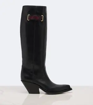 Chloé Azelan Leather Knee-high Boots - Black