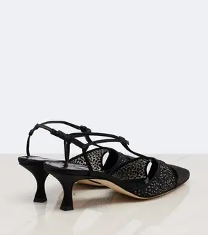 Manolo Blahnik Turgimodla Satin Slingback Pumps
