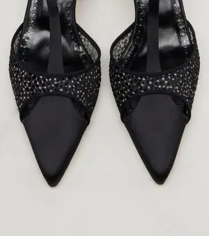 Manolo Blahnik Turgimodla Satin Slingback Pumps