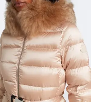 Moncler Cupidones Shearling-trimmed Down Jacket - Beige