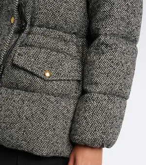Moncler Wool-blend Tweed Down Jacket