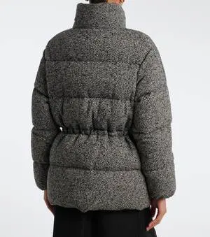 Moncler Wool-blend Tweed Down Jacket