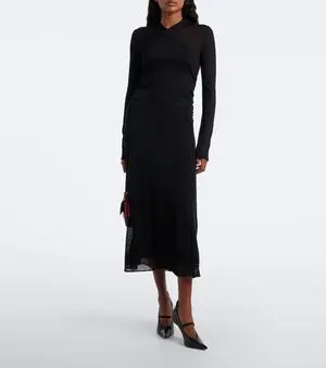 Fendi Hooded Wool Midi Dress