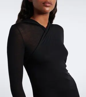 Fendi Hooded Wool Midi Dress