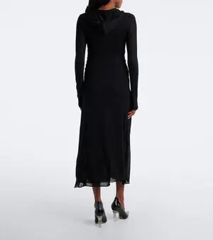 Fendi Hooded Wool Midi Dress