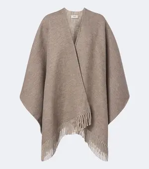 Fendi Reversible Wool And Cashmere Poncho - Beige