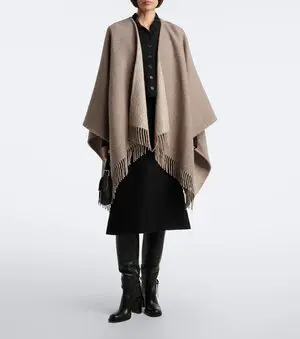 Fendi Reversible Wool And Cashmere Poncho - Beige