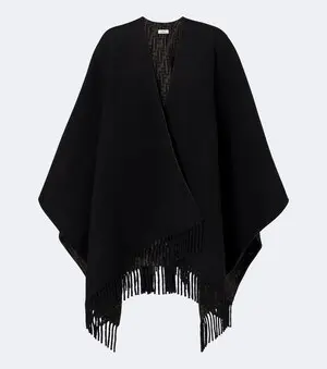 Fendi Reversible Wool And Cashmere Poncho - Brown