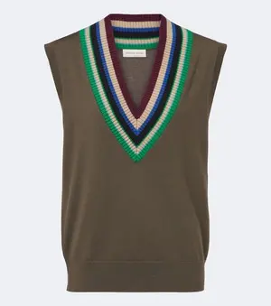 Dries Van Noten Virgin Wool Sweater Vest - Green