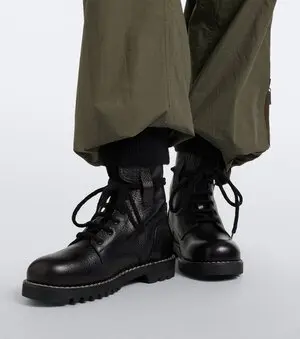 Fendi Wool-lined Leather Combat Boots