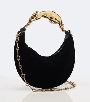 Chloé Chain Horse Small Velvet Shoulder Bag