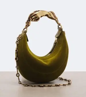 Chloé Chain Horse Small Velvet Shoulder Bag - Green