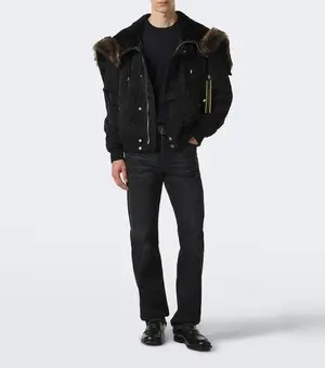 Fendi Shearling-trimmed Technical Blouson Jacket