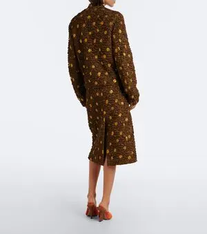 Dries Van Noten Embellished Floral Cloqué Midi Skirt