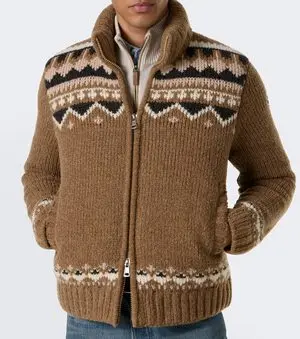 Moncler Jacquard Wool-blend Down Jacket