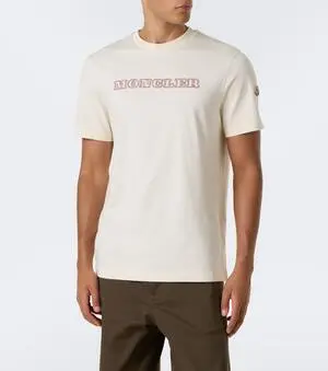 Moncler Logo Embroidered Cotton Jersey T-shirt