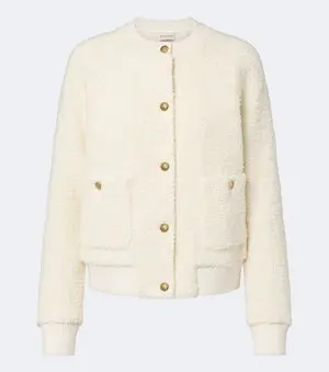 Moncler Bouclé Cardigan - White