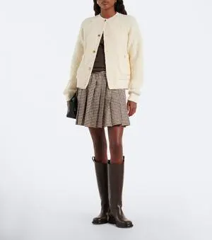 Moncler Bouclé Cardigan - White