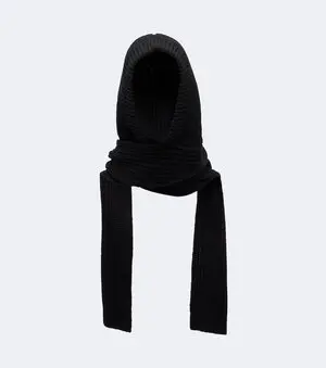 Moncler Ribbed-knit Wool And Cashmere Hood - Black