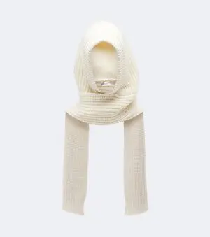 Moncler Ribbed-knit Wool And Cashmere Hood - White