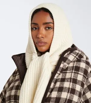 Moncler Ribbed-knit Wool And Cashmere Hood - White