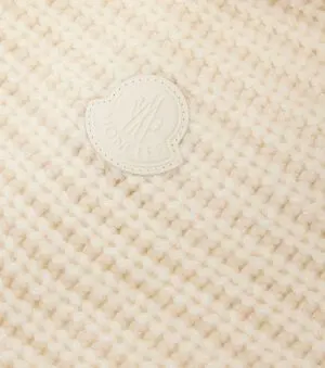 Moncler Ribbed-knit Wool And Cashmere Hood - White