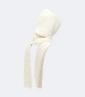 Moncler Ribbed-knit Wool And Cashmere Hood - White