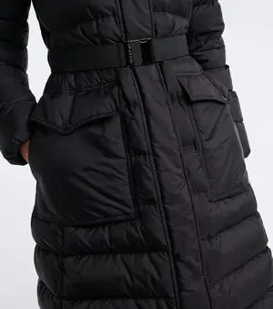 Moncler Shearling-trimmed Down Coat - Black