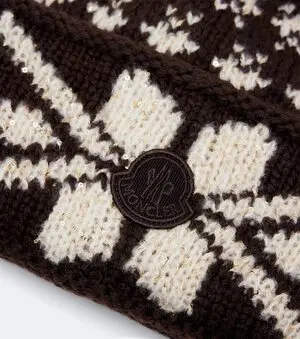 Moncler Sequined Fair Isle Wool-blend Beanie