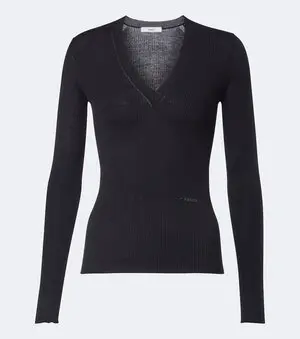 Fendi Ribbed-knit Wool-blend Top