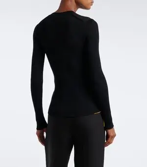 Fendi Ribbed-knit Wool-blend Top