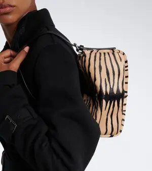 Fendi Leather-trimmed Calf Hair Shoulder Bag