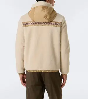 Moncler Technical-trimmed Fleece Jacket - Beige
