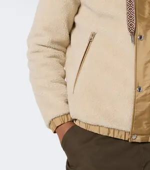 Moncler Technical-trimmed Fleece Jacket - Beige