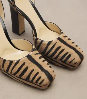 Fendi Tiger-print Calf Hair Platform Pumps
