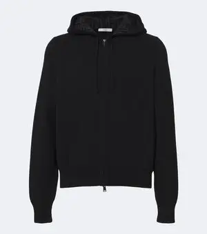 Fendi Cashmere-blend Zip-up Hoodie - Black