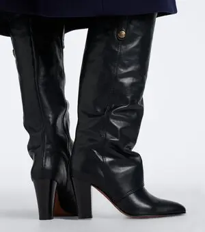 Chloé Anouk Leather Knee-high Boots - Black