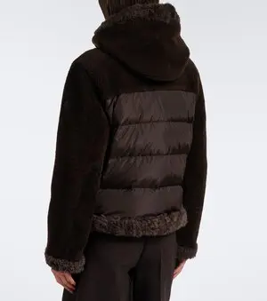 Moncler Leuctre Shearling-trimmed Down Jacket - Brown