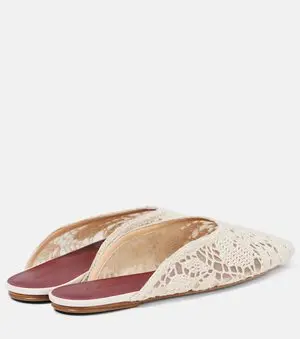 Magda Butrym Crochet Mules - White