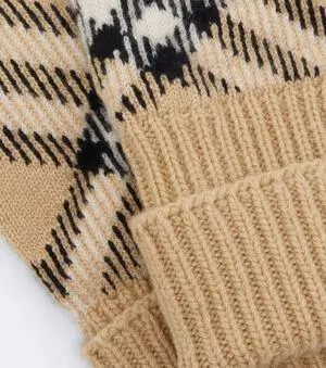 Burberry Check Cashmere-blend Gloves