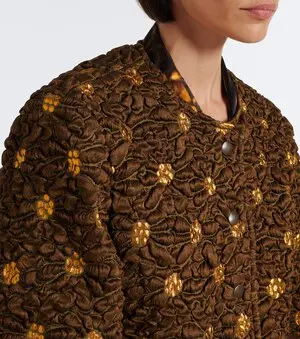Dries Van Noten Embellished Floral Cloqué Jacket