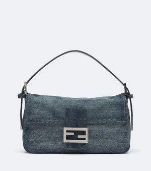 Fendi Baguette® 26424 Small Denim Shoulder Bag