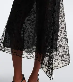 Fendi Asymmetric Lace Midi Dress