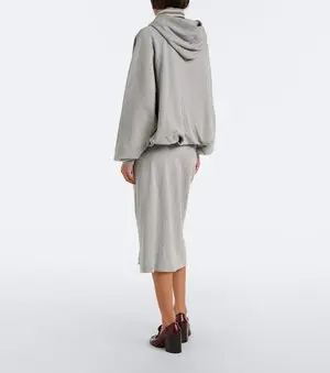 Dries Van Noten Draped Cotton Jersey Midi Skirt