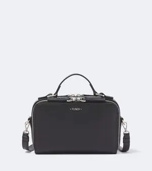 Fendi Suede-lined Leather Crossbody Bag - Black