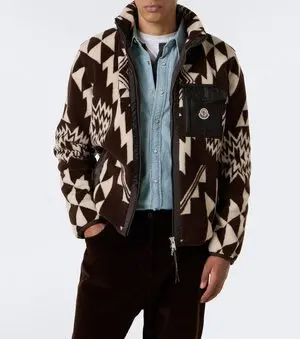 Moncler Printed Fleece Jacket - Brown