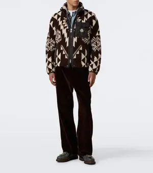 Moncler Printed Fleece Jacket - Brown
