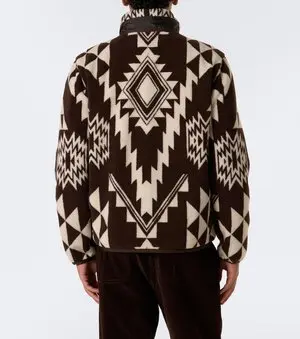 Moncler Printed Fleece Jacket - Brown