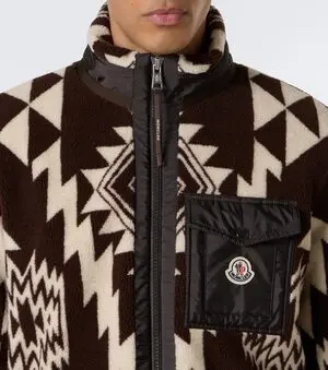 Moncler Printed Fleece Jacket - Brown