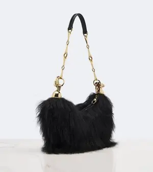 Chloé Chain Horse Large Shearling Shoulder Bag